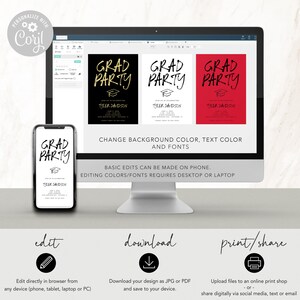 Editable Graduation Party Invitation - Digital Invitation - Grad Party ...