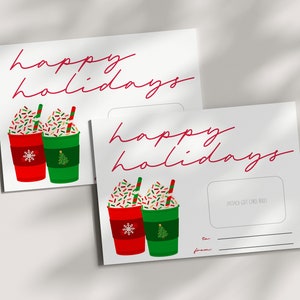 Printable Coffee Gift Card Holder - Happy Holidays - Printable ...