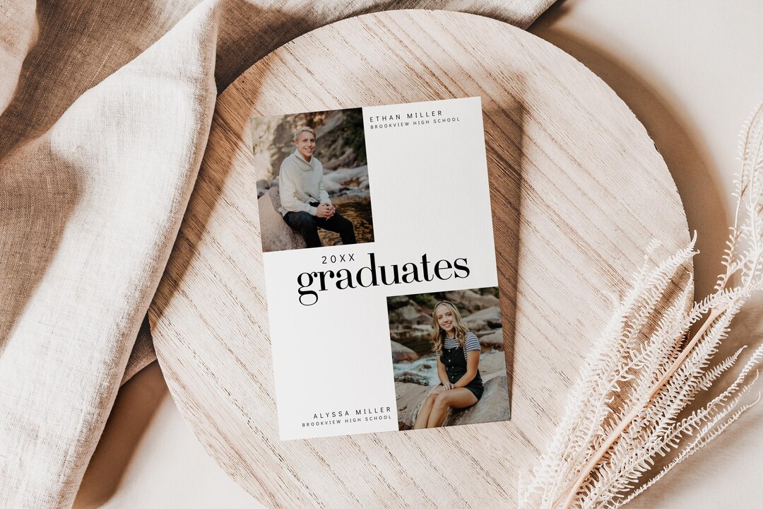 Joint Graduation Party Invitation - Two Person Grad Party Invite ...
