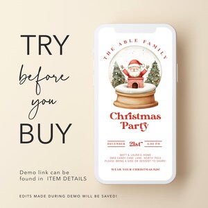Editable Christmas Party Invitation - Family Christmas Party Evite ...