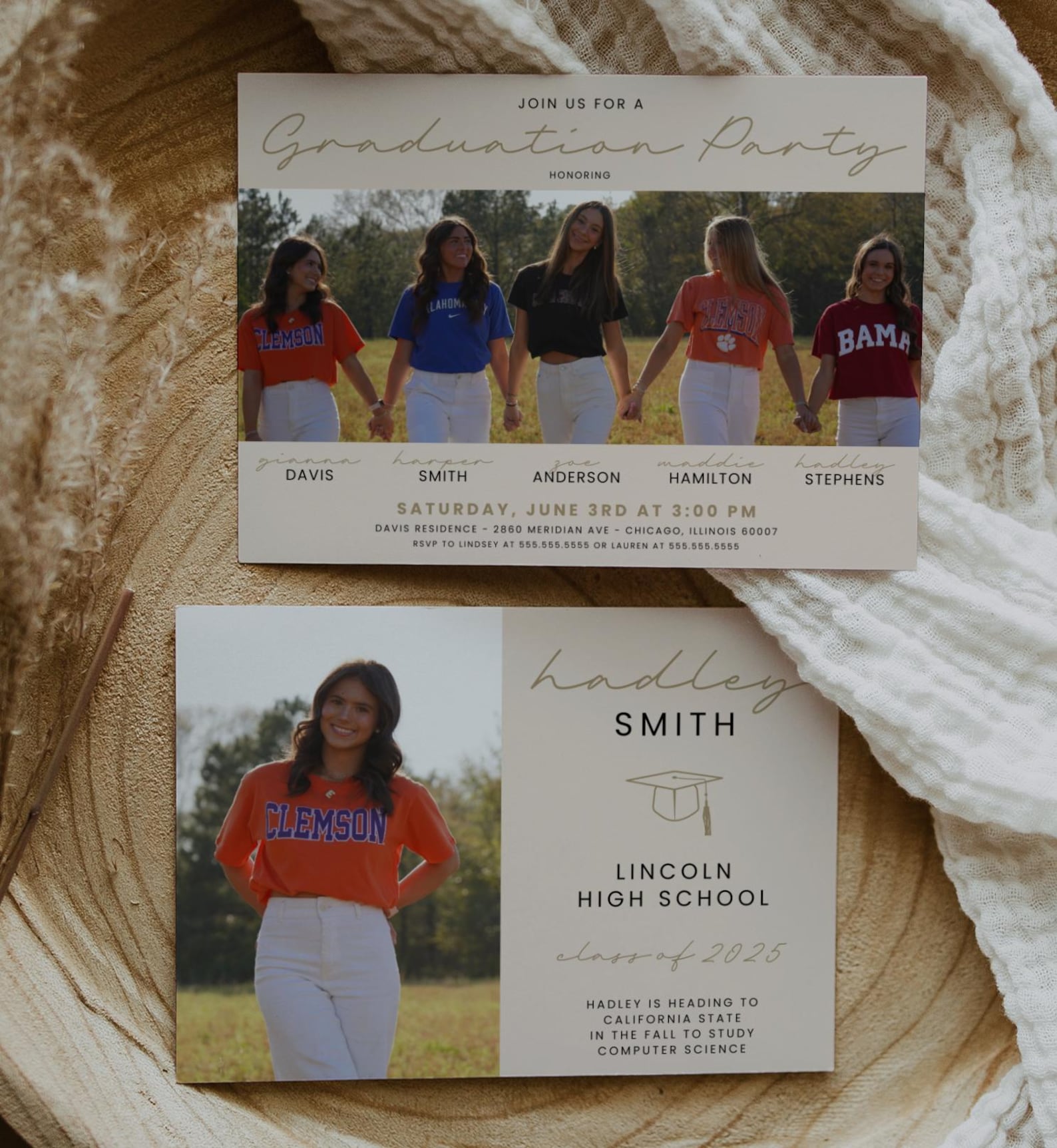 Joint Graduation Party Invitation - Five Person Grad Party Invite ...