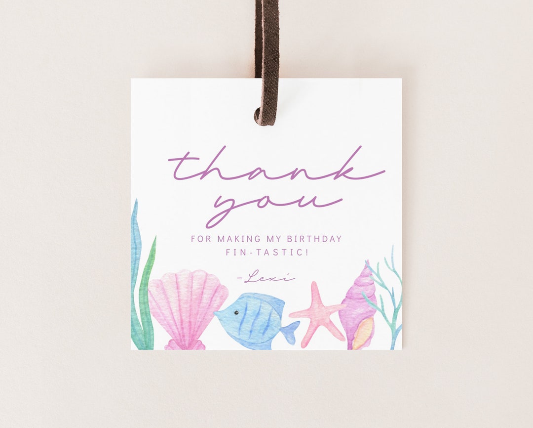 Oneder the Sea Favor Tag - Under the Sea Goodie Bag - Fintastic ...