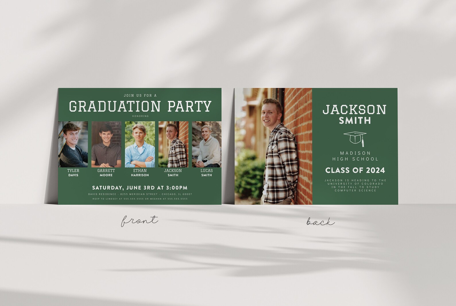 Joint Graduation Party Invitation, Five Person Grad Party Invite - 5 ...
