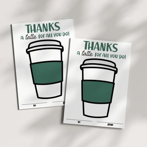 Coffee Gift Card Holder - Thanks a Latte - Teacher Appreciation ...