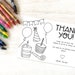 Editable Kids Birthday Thank You Card Coloring Personalized DIY ...