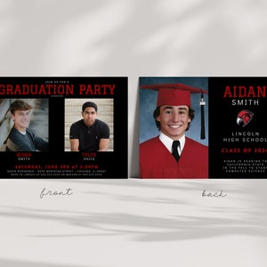 Joint Graduation Party Invitation - Two Person Grad Party Invite ...