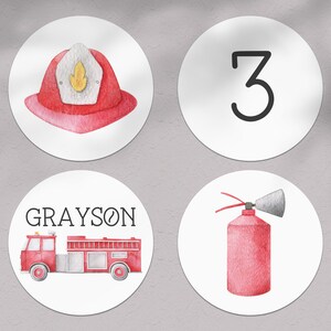 Firetruck Party Tent Cards, Fireman Hat Food Labels, Fire Engine ...