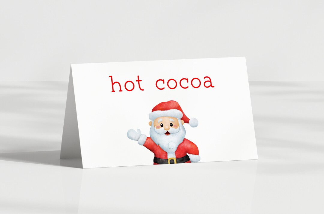 Editable Santa Christmas Party Food Tent Cards, Place Card, Holiday ...