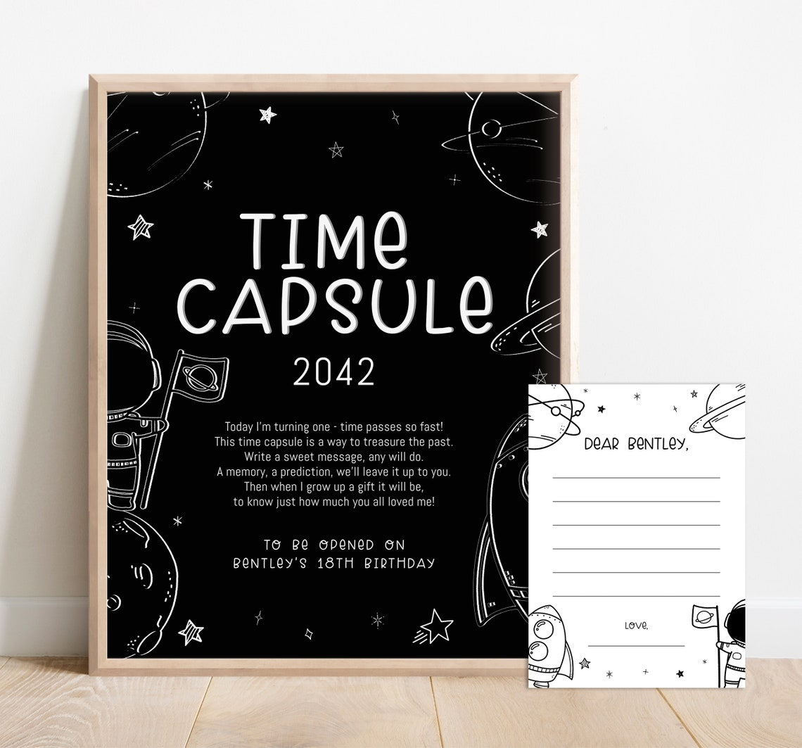 Space Time Capsule - Outer Space First Birthday, First Birthday Party ...