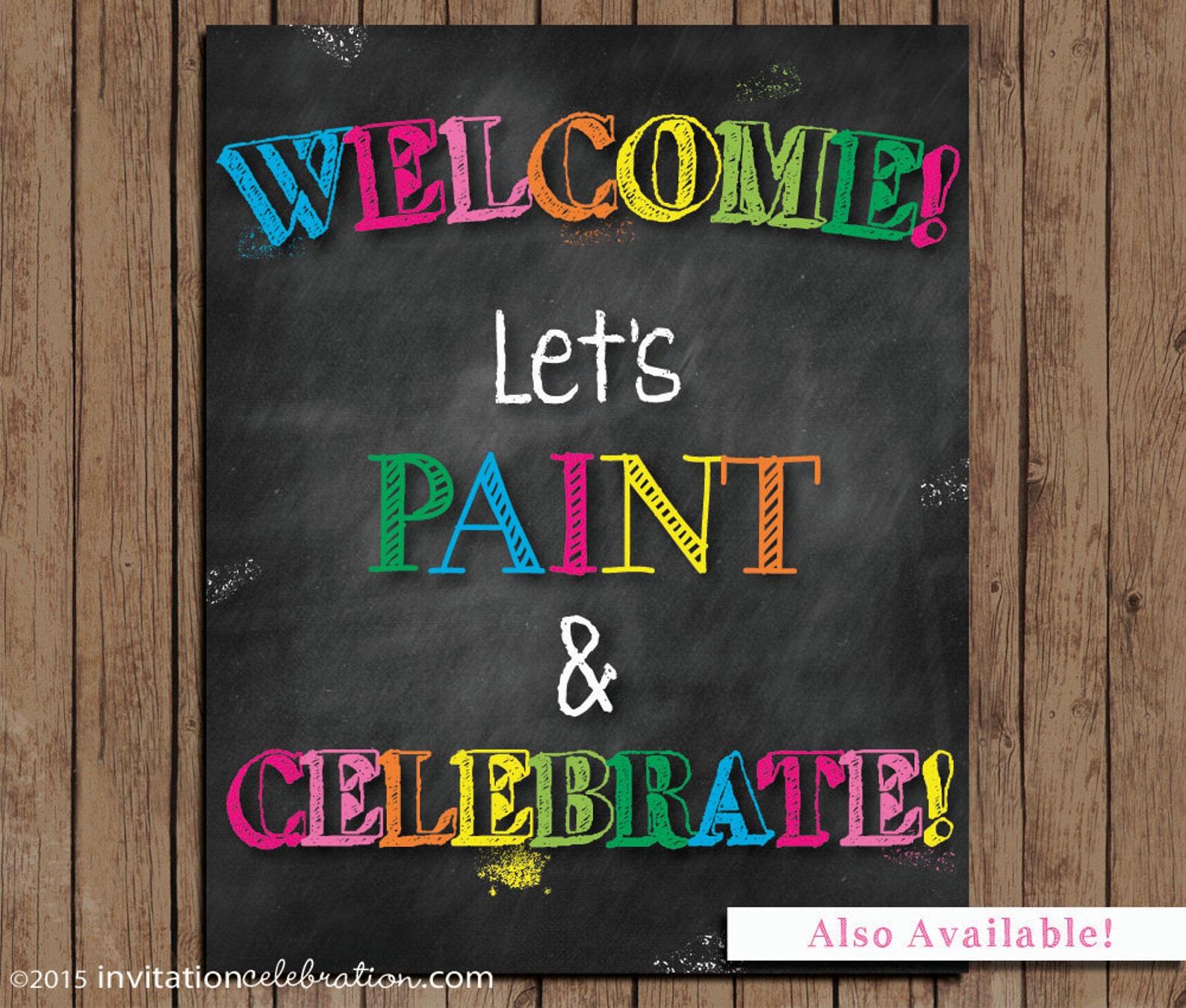 Painting Art Party Welcome Sign PRINTABLE Chalkboard | Etsy