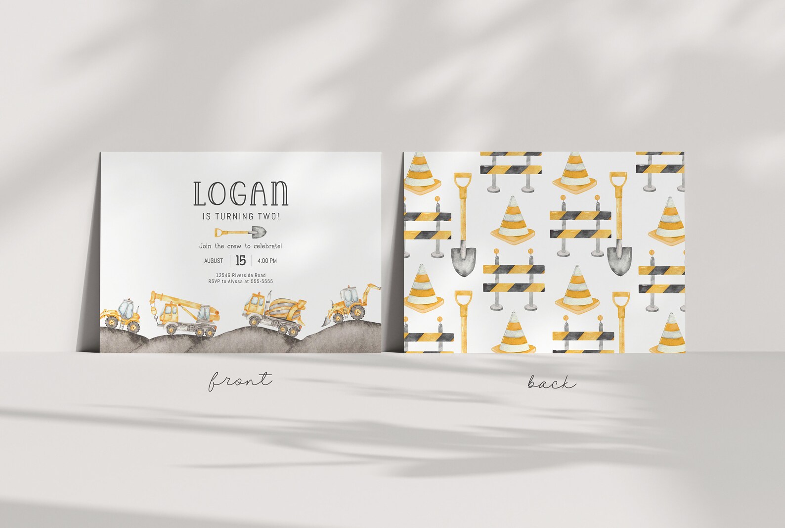 Construction Birthday Party Invitation Excavator Dump - Etsy