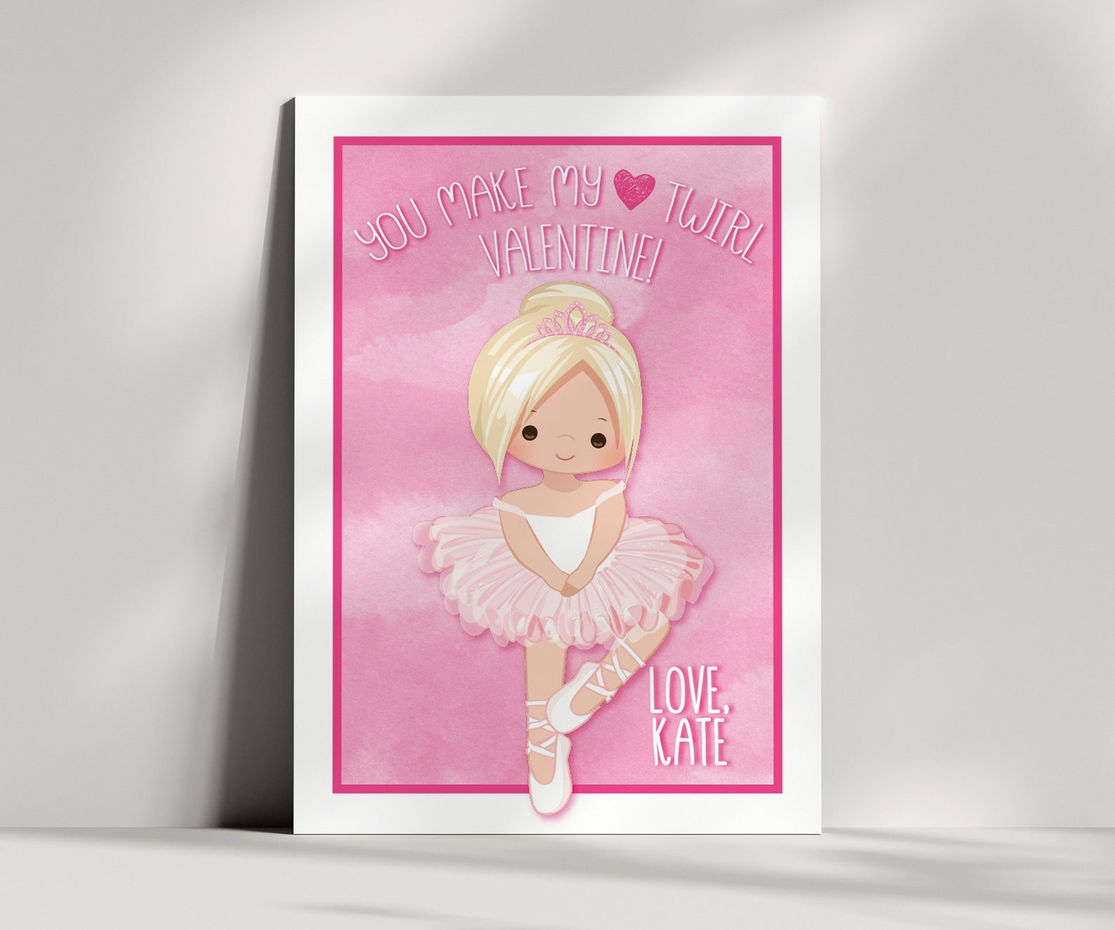 Ballerina Valentine Cards Instant Download PRINTABLE Tutu - Etsy