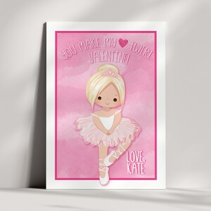 Ballerina Valentine Cards - Instant Download PRINTABLE - Tutu Dance ...