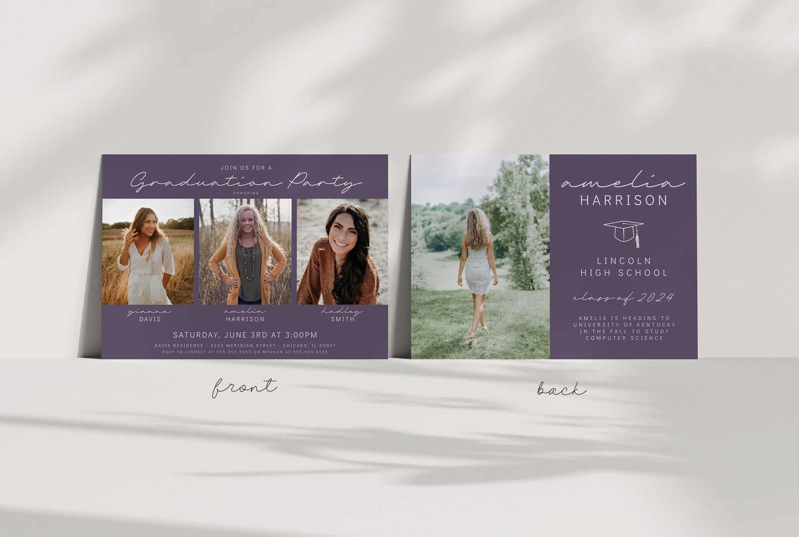 Joint Graduation Party Invitation - Three Person Grad Party Invite ...