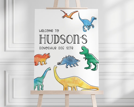 Dinosaur Party Sign Entrance Dinosaur Birthday Welcome - Etsy