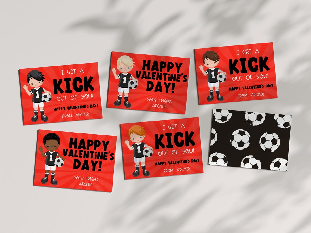 Soccer Valentine Cards - Instant Download PRINTABLE - Personalized ...