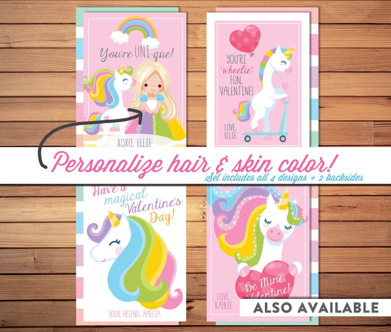 Unicorn Valentine Bookmarks PRINTABLE Unicorn Valentines | Etsy