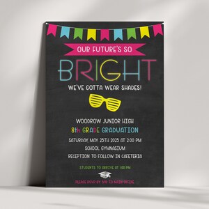 Neon Middle School Graduation Invitation - Glow in the Dark - Future is ...