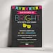 Neon Middle School Graduation Invitation Digital File Glow - Etsy