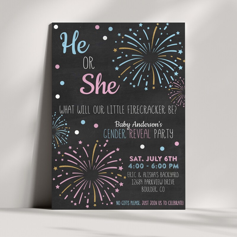 Firework Invitation - Etsy