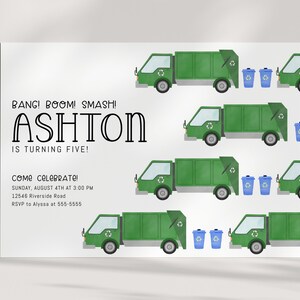 Garbage Truck Birthday Sign - Recycling - Trash Truck Birthday Party ...
