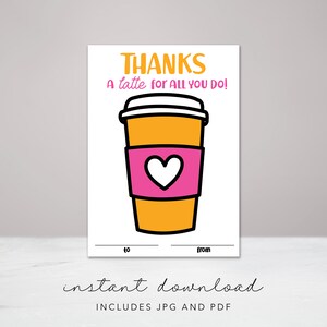 Coffee Gift Card Holder - Thanks a Latte - Teacher Appreciation ...