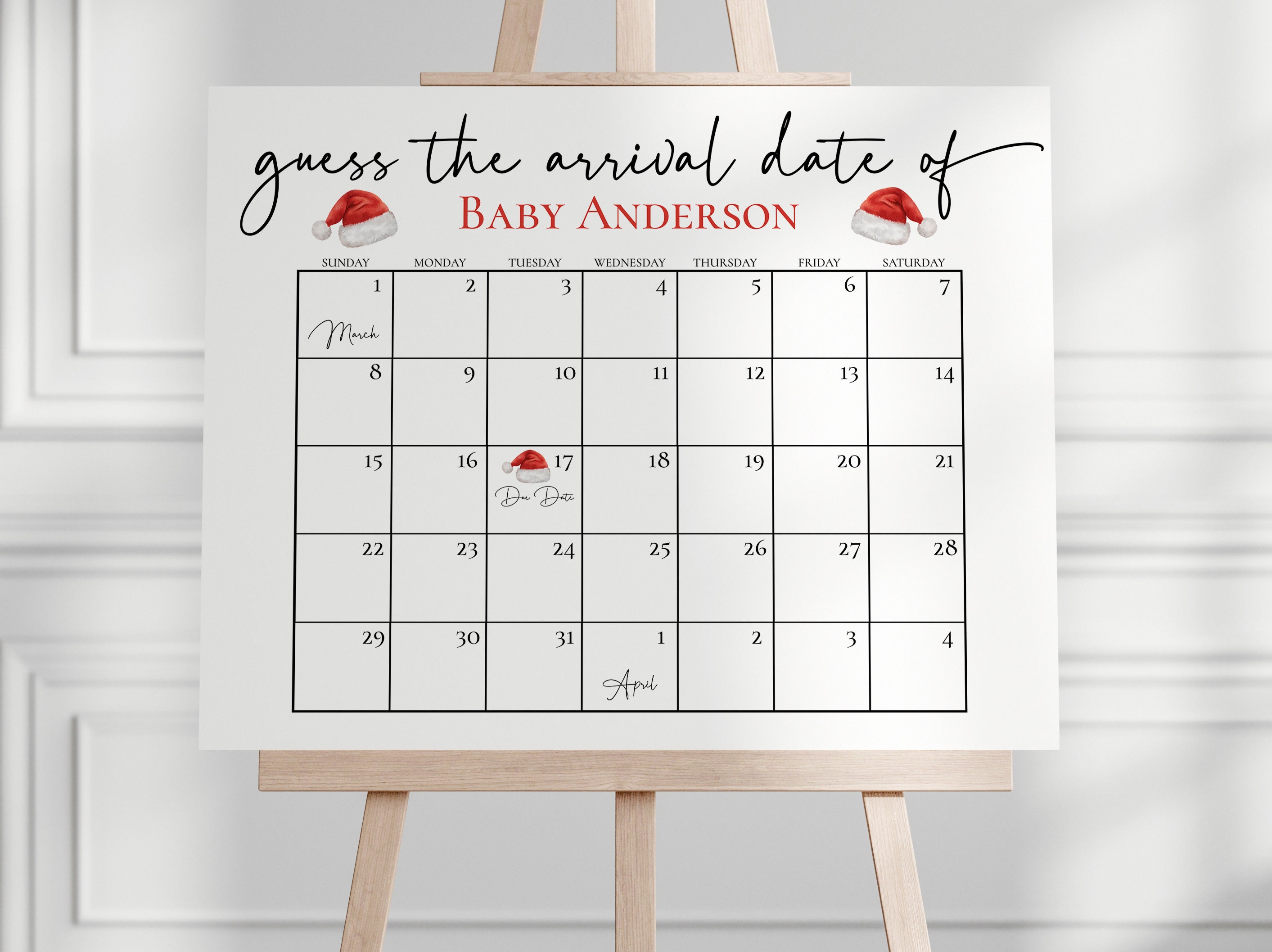 Editable Christmas Party Sign - Modern Holiday Party Custom Text Sign ...