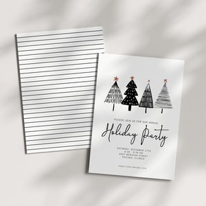 Black and White Christmas Party Food Tent Cards, Place Card, Holiday ...
