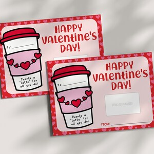 Coffee Gift Card Holder - Happy Valentines Day - Printable - Valentine ...