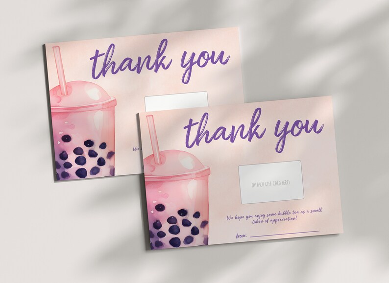 Boba Tea Gift Card Holder Bubble Tea Teacher Appreciation - Etsy