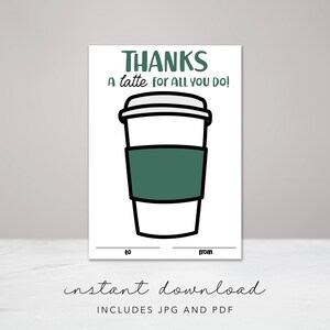 Coffee Gift Card Holder - Thanks a Latte - Teacher Appreciation ...