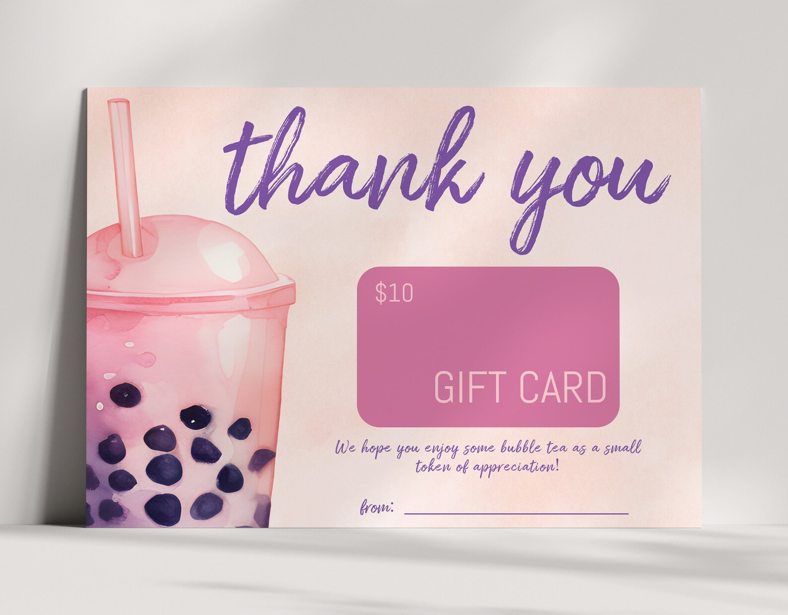 Boba Tea Gift Card Holder Bubble Tea Teacher Appreciation - Etsy