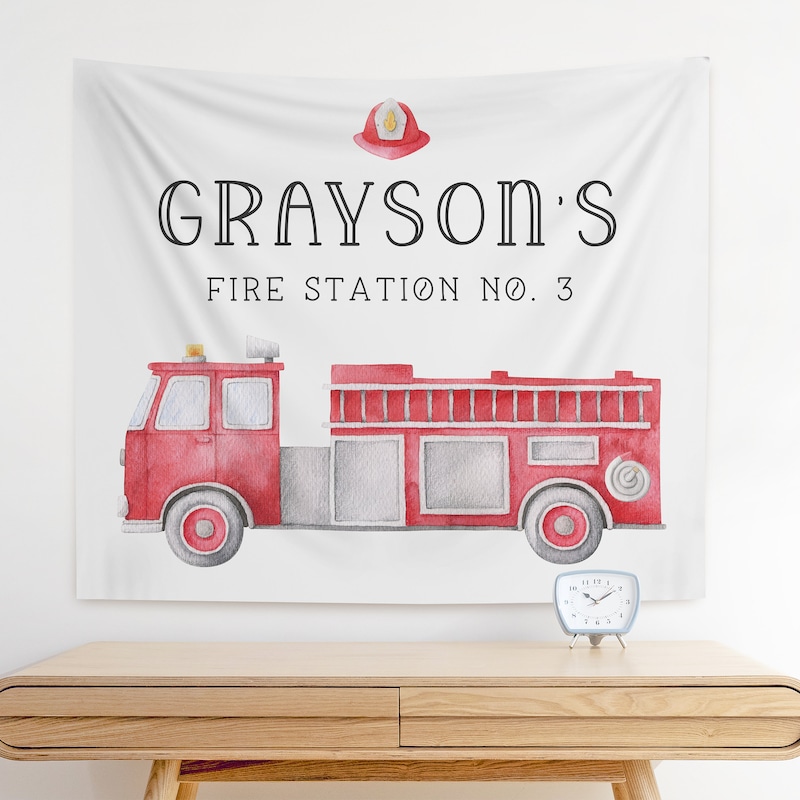 Firetruck Photo Backdrop - Etsy