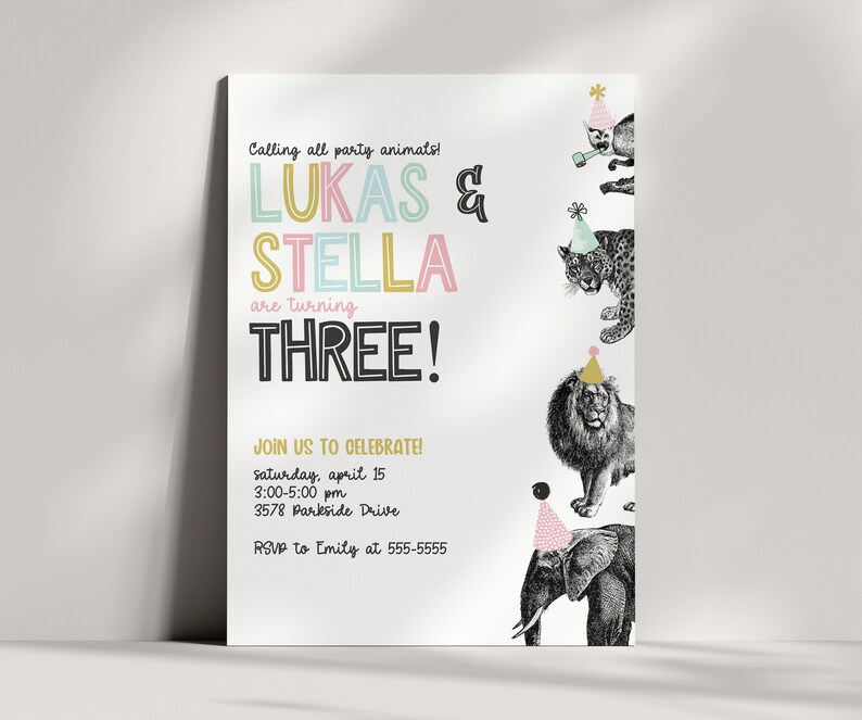 Safari Birthday Party Sign Zoo Animals Lion Giraffe - Etsy