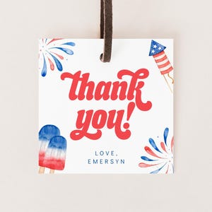 4th of July Favor Tag - Red White and Two Birthday, Red White Due ...