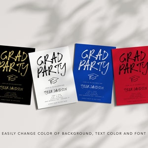 Editable Graduation Party Invitation - Digital Invitation - Grad Party ...