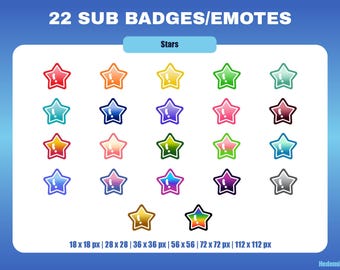 Star Logo Twitch Sub Badges / Star Logo Twitch Emotes / Star Logo ...