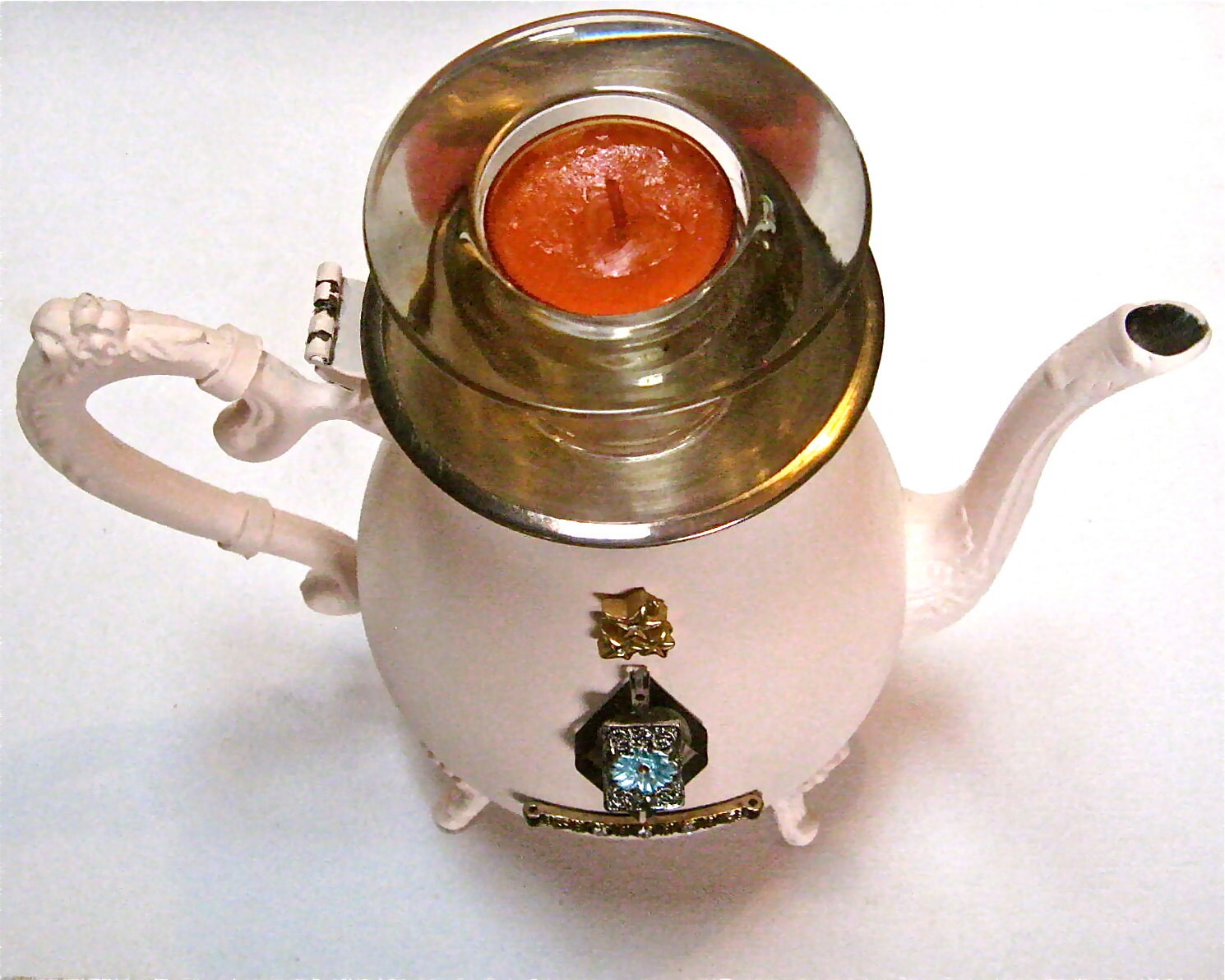 Tea Pot Candle Holder Elegant Candle Holder Repurposed Tea Pot | Etsy