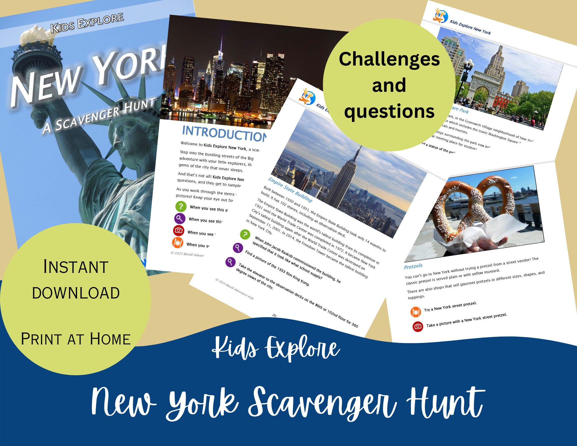 New York Scavenger Hunt, Printable or Downloadable Travel Game, Road ...