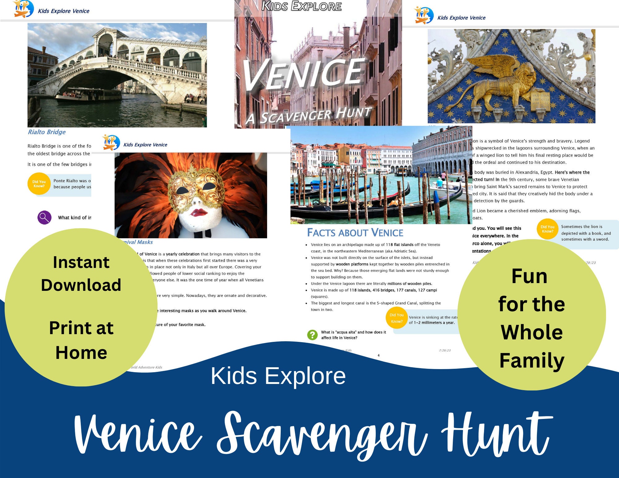 Venice Scavenger Hunt, Kids Explore Italy, Kids Travel Activity ...
