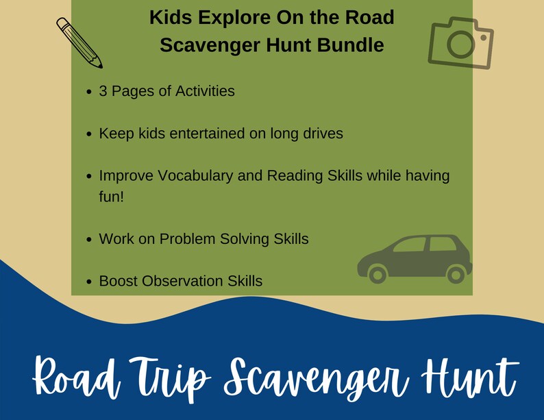 Road Trip Scavenger Hunt, Kids Explore, Printable, Road Trip Games ...