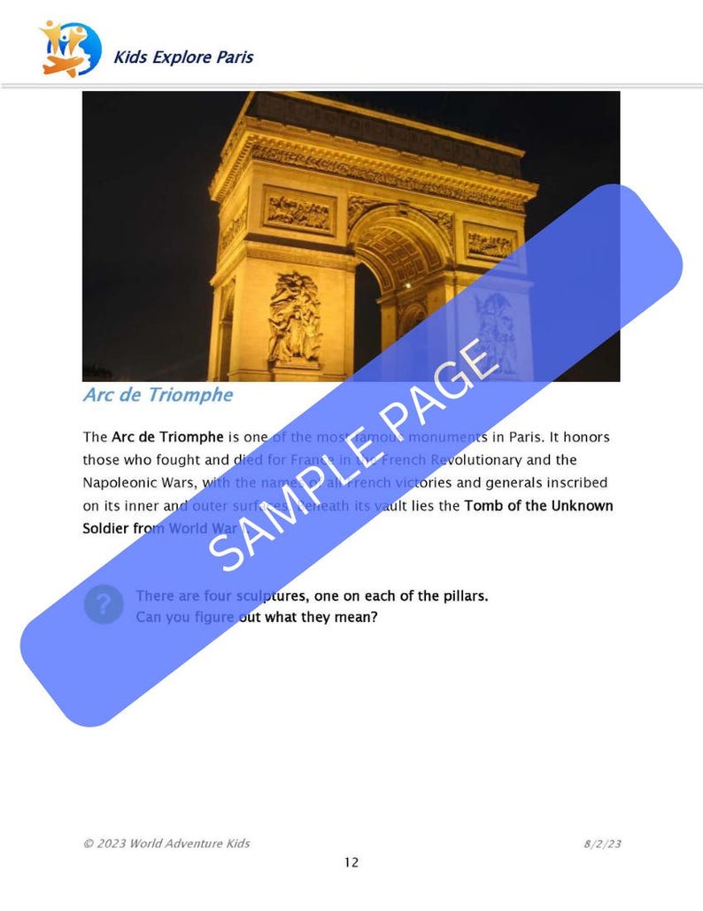 Paris Scavenger Hunt, France Travel Activity, Kids Printable Activity ...