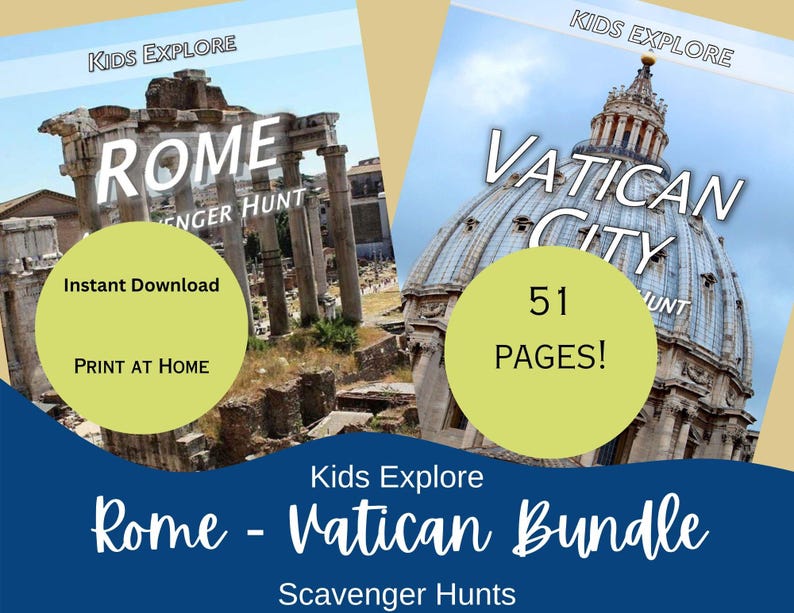 Rome/vatican Scavenger Hunt BUNDLE, Downloadable or Printable, Travel ...