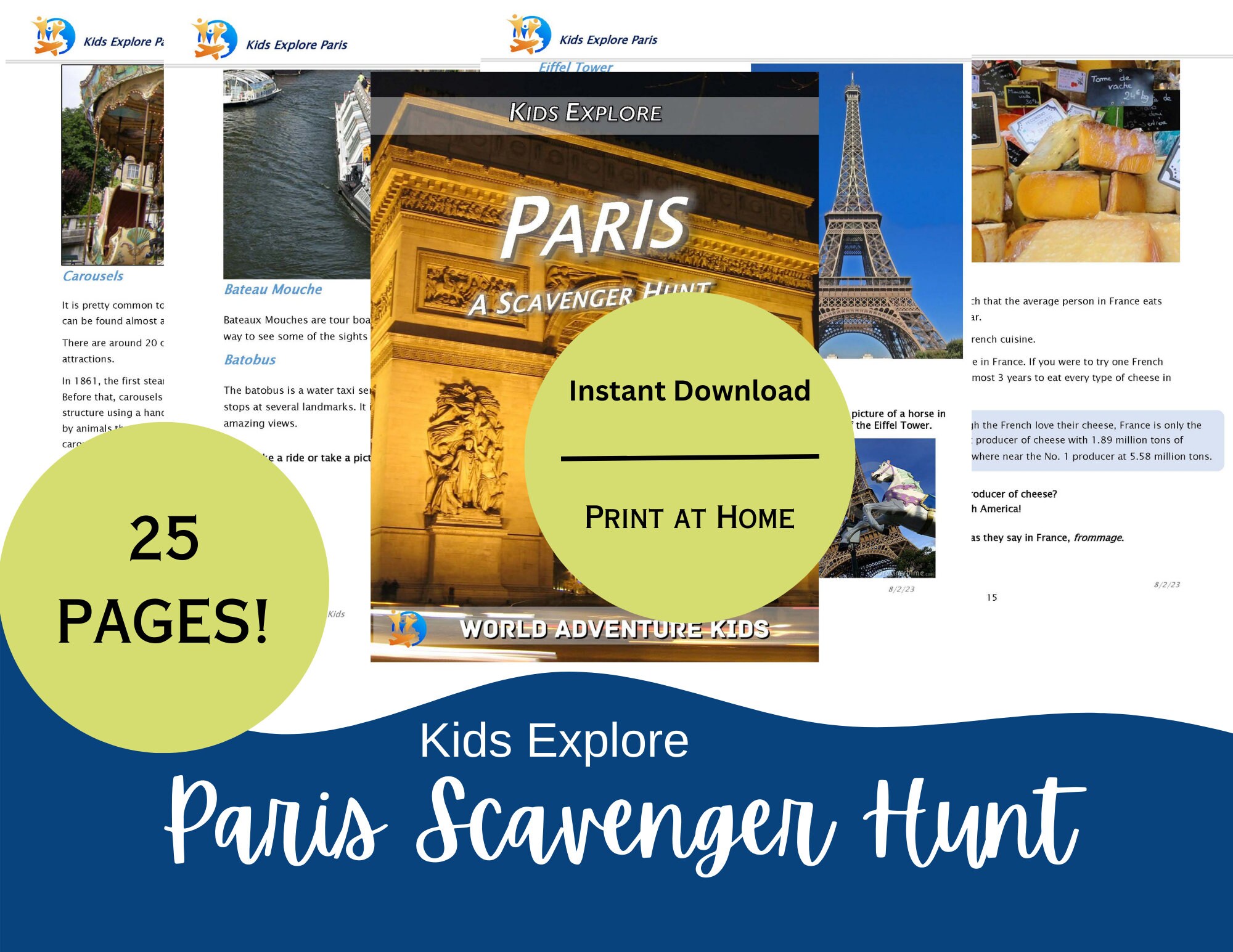 Kids Explore Paris, Scavenger Hunt, France, Kids Activity, Printable ...