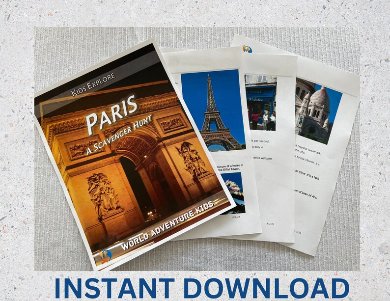 Kids Explore Paris, Scavenger Hunt, France, Kids Activity, Printable ...