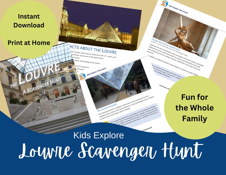 Louvre Scavenger Hunt, Kids Explore France, Printable, Downloadable ...