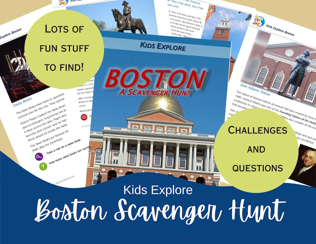 Boston Scavenger Hunt, Kids Activity, Downloadable or Printable, Family ...