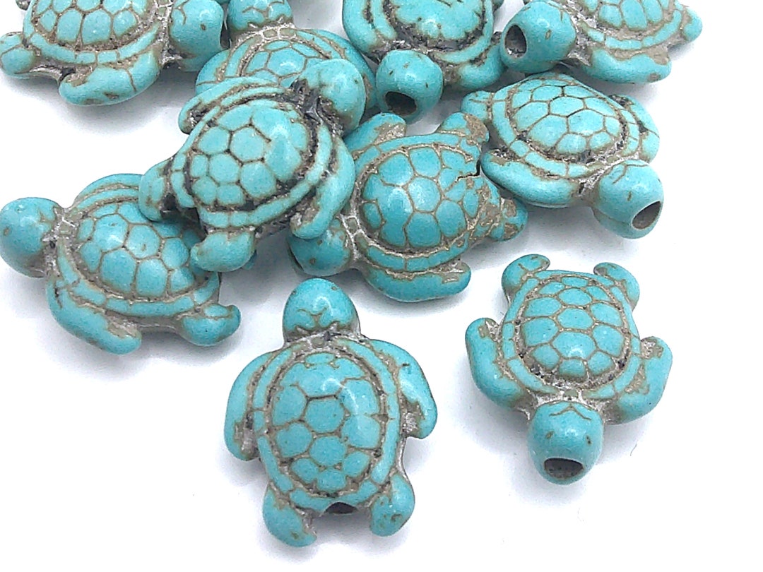 12 Turqoise Magnesite Stone Sea Turtle Beads 14.5x18mm (11D) - Etsy