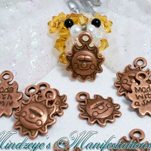 Antiqued Copper Finish 'made With a Smile' Sun Charms 16x12.5mm - Etsy