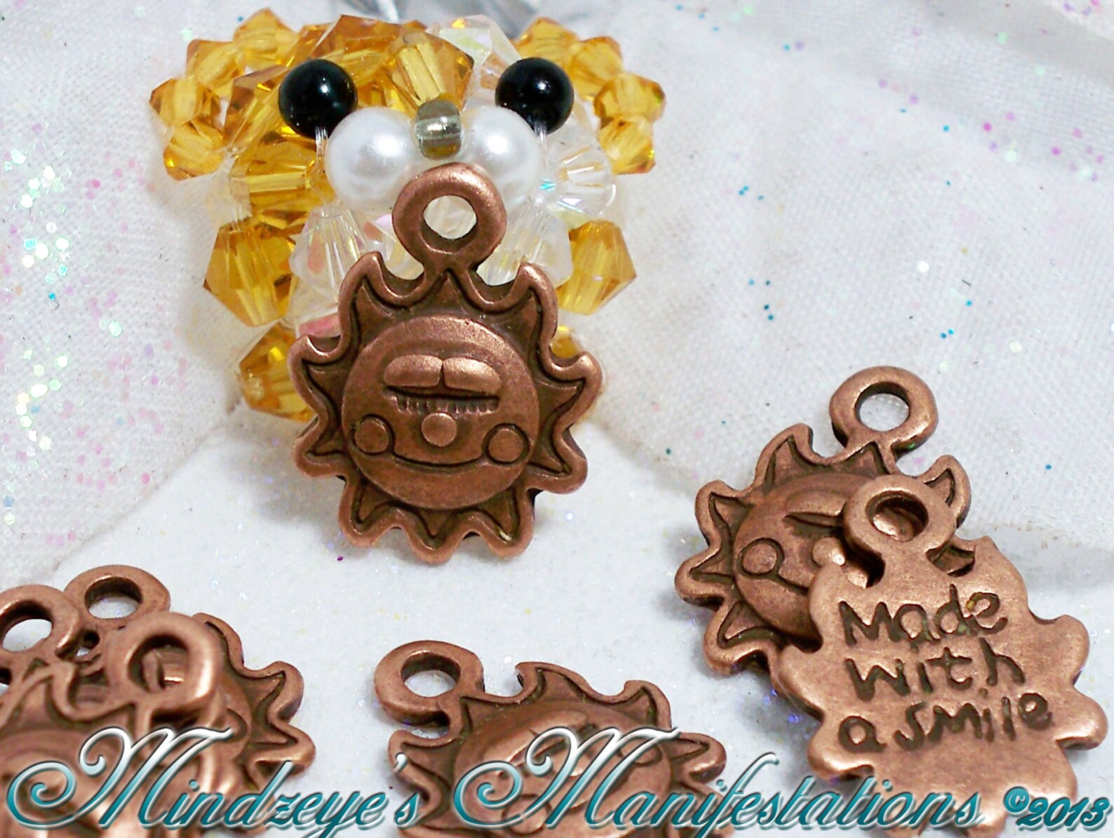 Antiqued Copper Finish 'made With a Smile' Sun Charms 16x12.5mm - Etsy